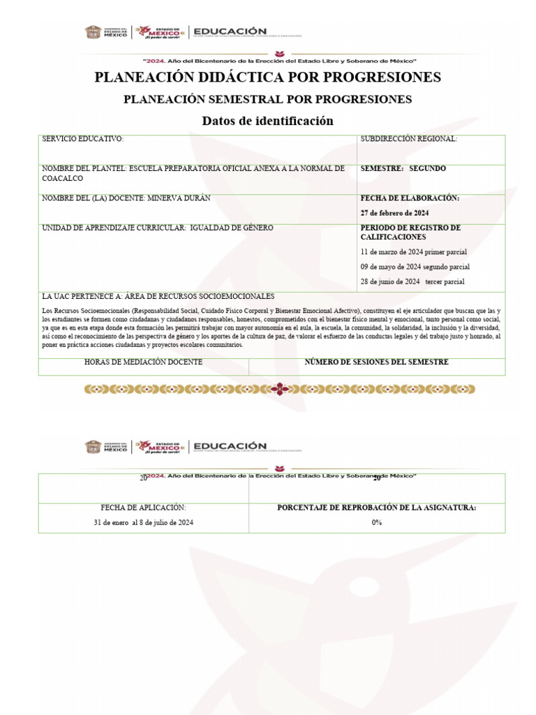 EPOANC - Plan de Clase COMPLETO Igualdad de Género | PDF | Evaluación ...