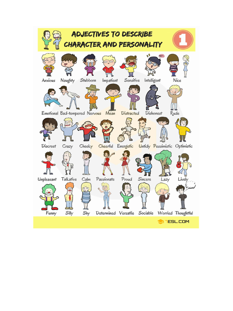 Adjectives Chart | PDF