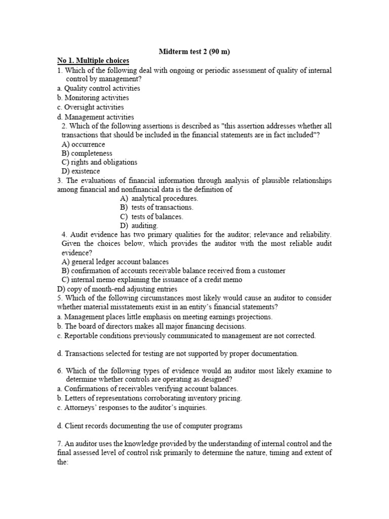 Fund Auditing - Midterm Test 2 | PDF | Audit | Financial Audit