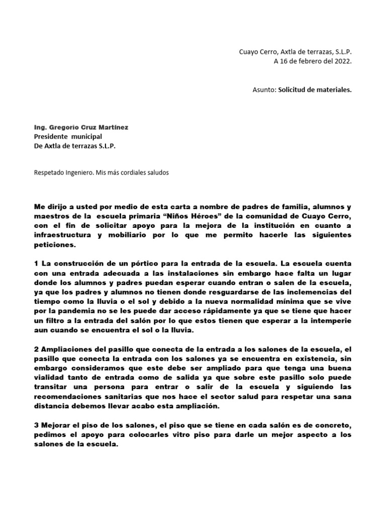 carta-de-solicitud-de-ayuda | Descargar gratis PDF | Biblioteca escolar ...