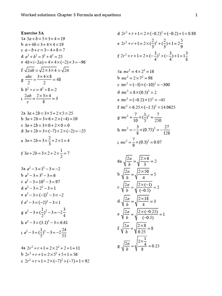 Chapter-3-Worked-Solutions Year 11 Standard Maths Cambridge NSW | PDF | Algebra | Land Transport