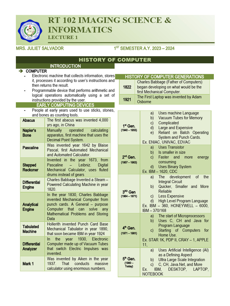 History of Computers | PDF | Computer Engineering | Computer Architecture