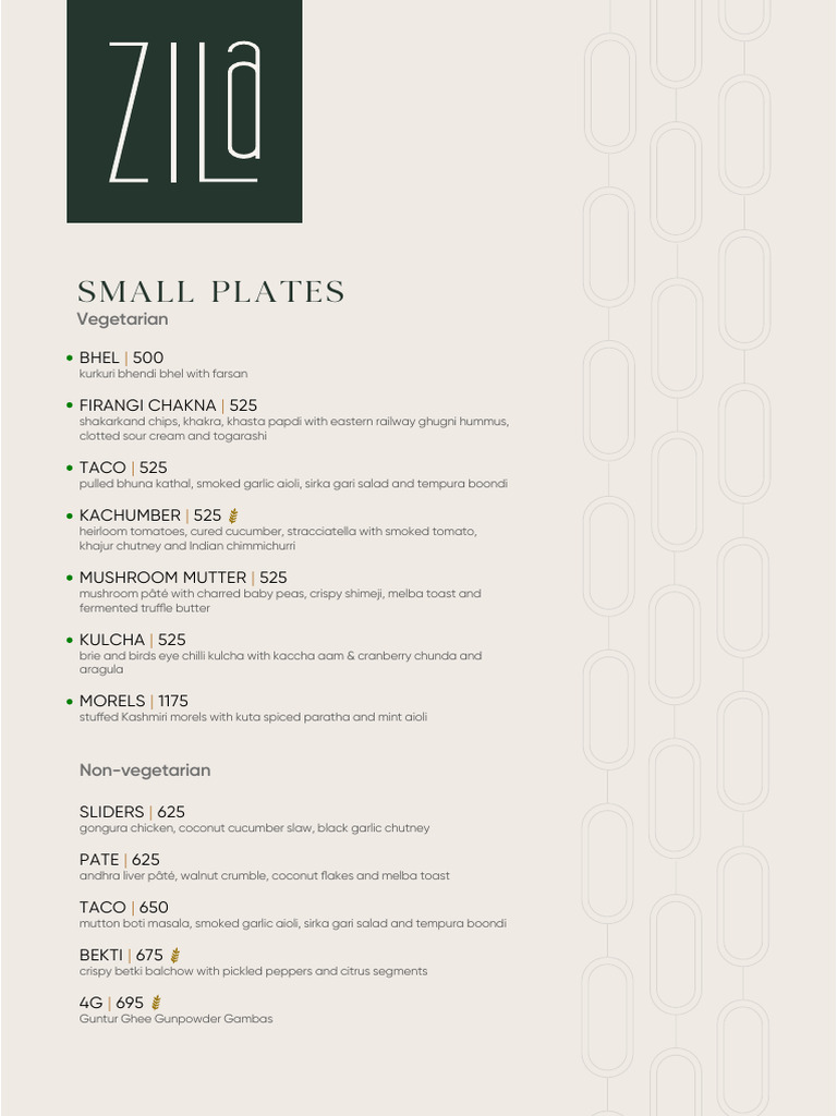 Zila Menu | PDF | Indian Cuisine | Cooking