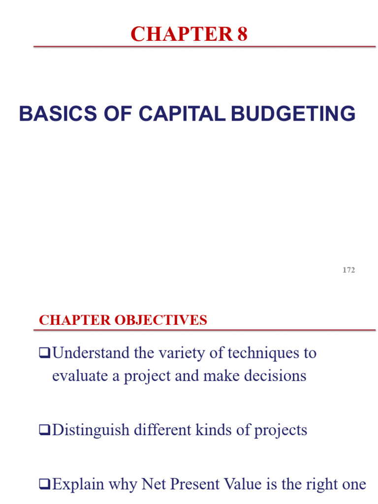 Chapter 8 - Capital Budgeting | PDF | Net Present Value | Capital Budgeting