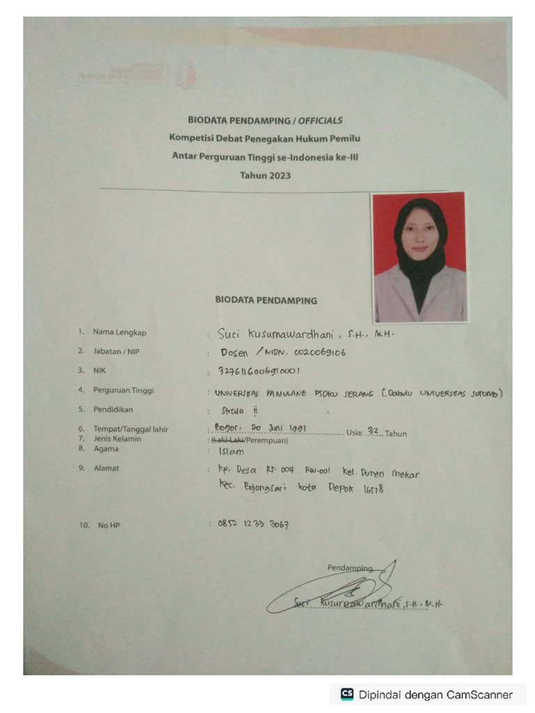 biodata diri | PDF