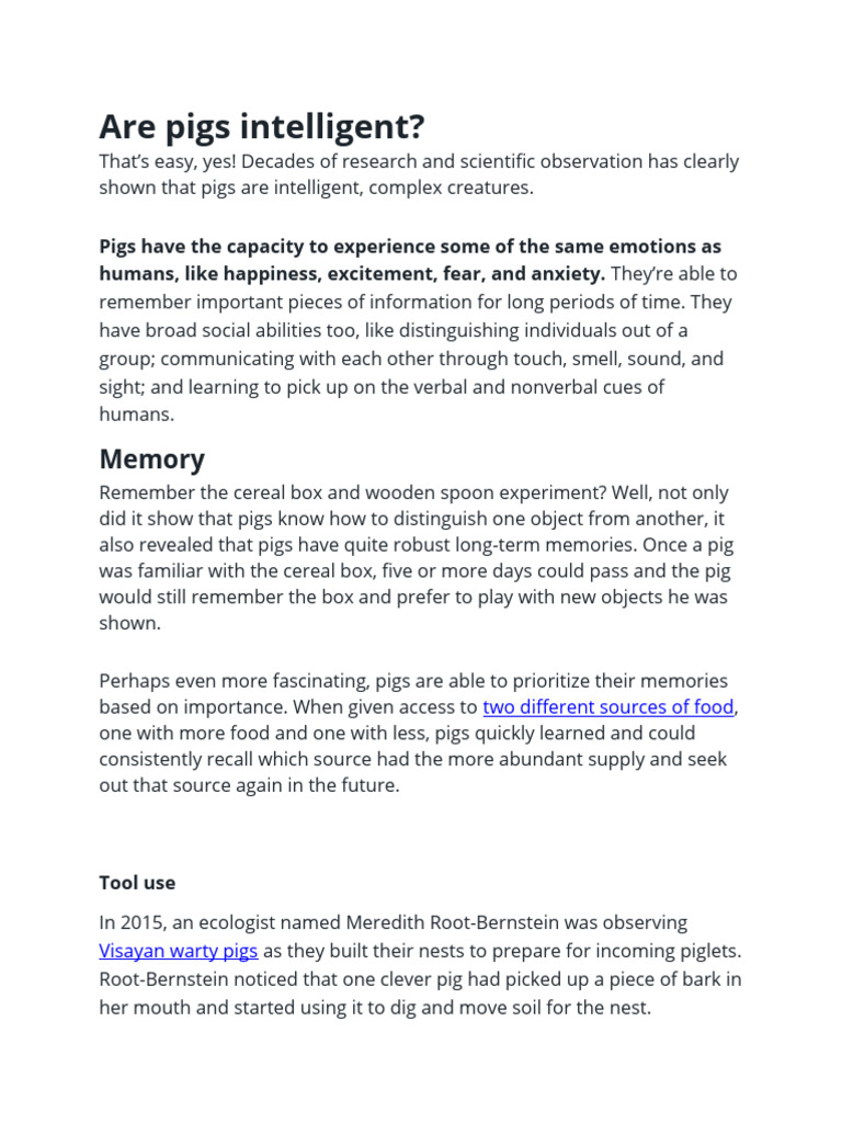 Exploring Pig Intelligence | PDF | Social Science