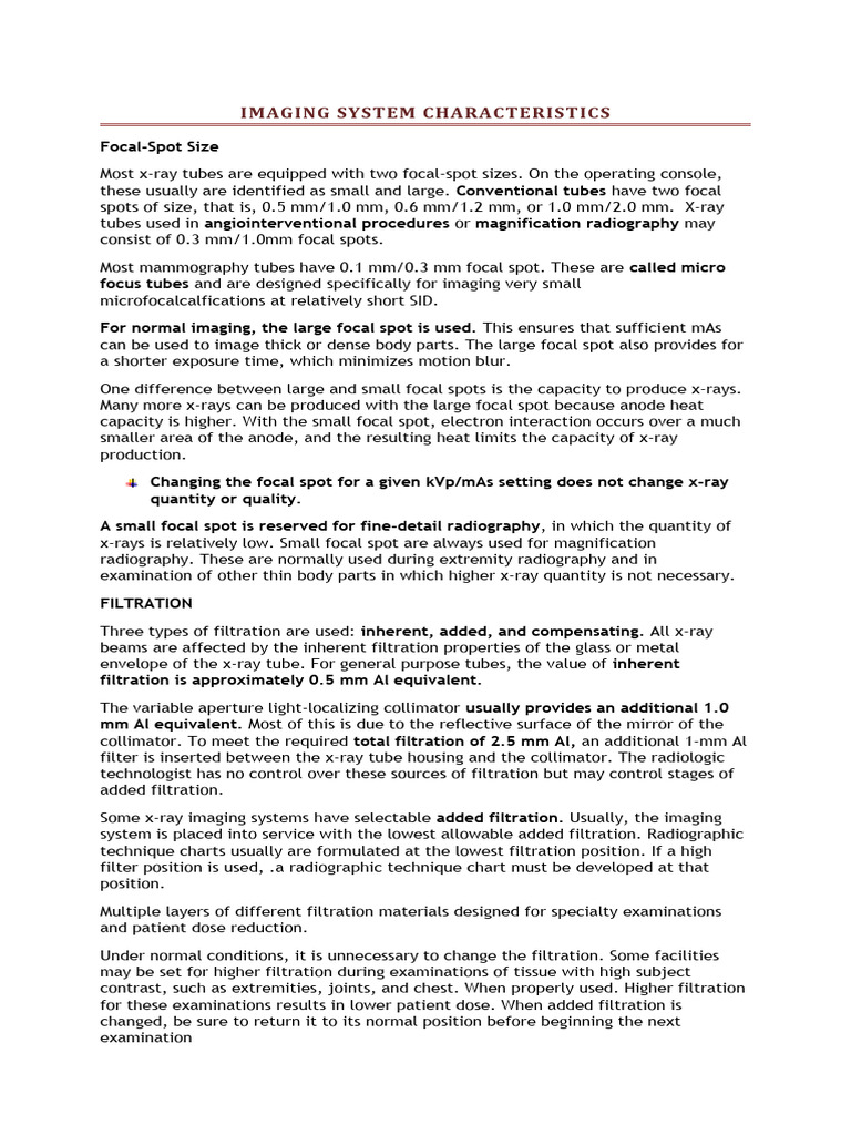 3 - Imaging System Characteristics | PDF | Rectifier | Radiography