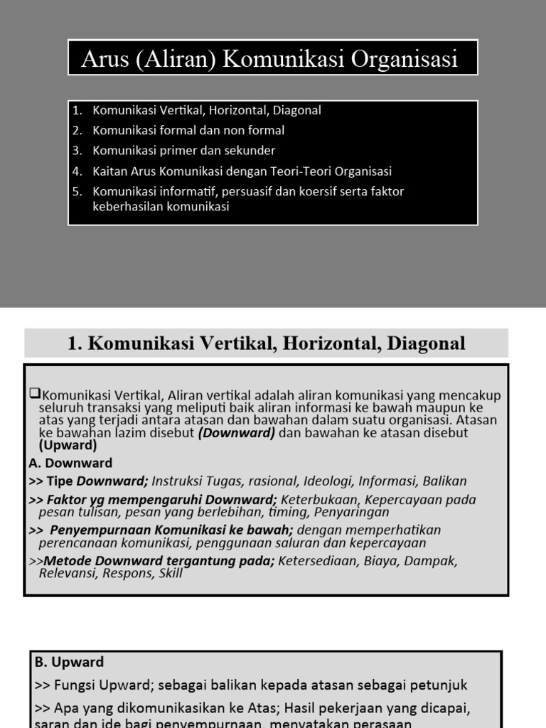 5 - Arus (Aliran) Komunikasi Organisasi | PDF | Karier & Perkembangan | Politik