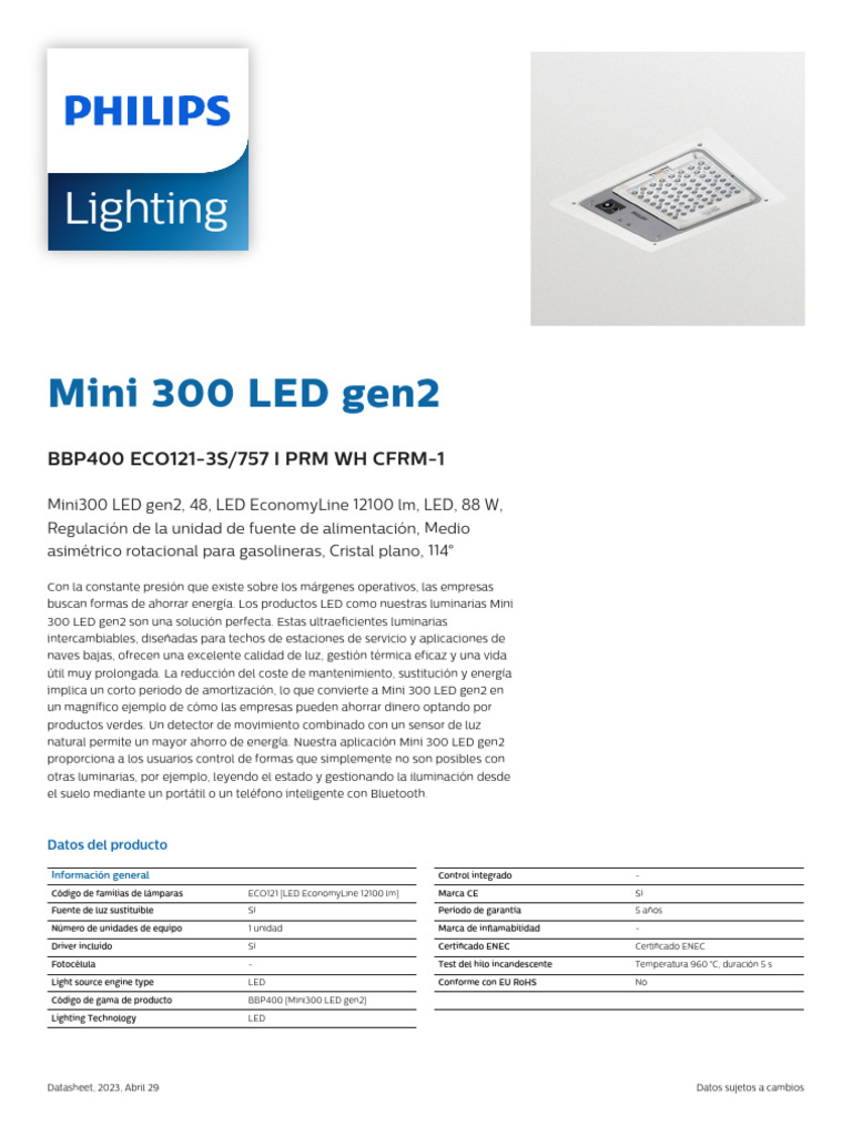 Mini 300 LED Gen2 | PDF | Diodo emisor de luz | Óptica