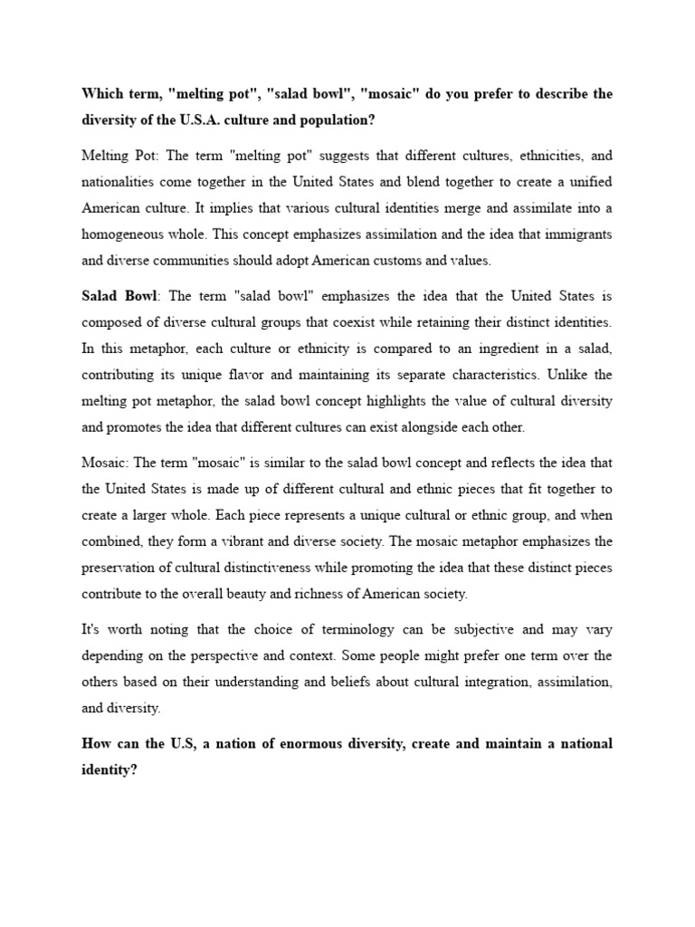 Review American Study | PDF | Identity (Social Science) | Multiculturalism