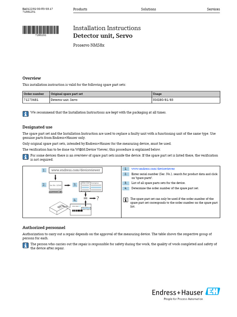 Detector Unit NMS81 | PDF