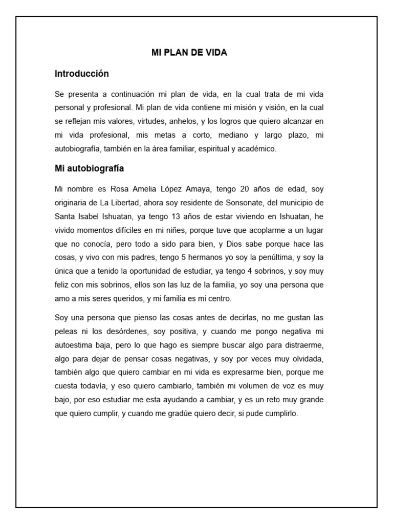 Mi Plan de Vida | PDF