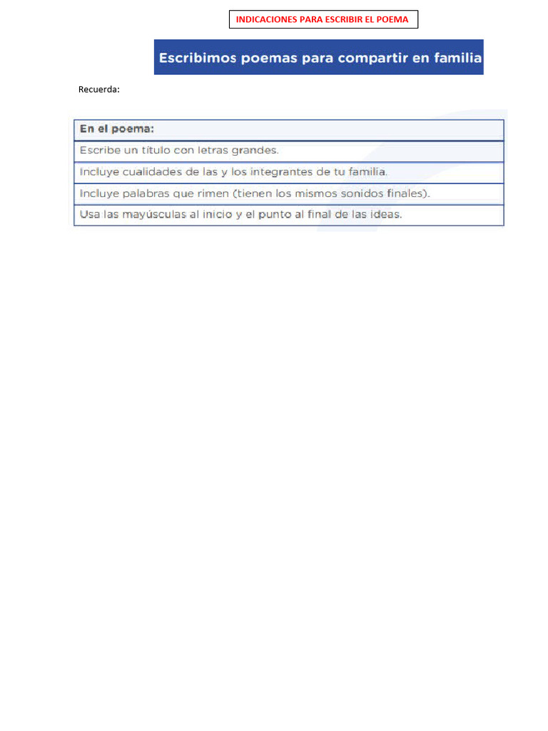 Poema Familiar en Versos | PDF