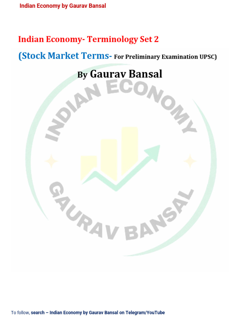 Stock Market Terminology - Part 1 | PDF | Financial Markets | Stocks