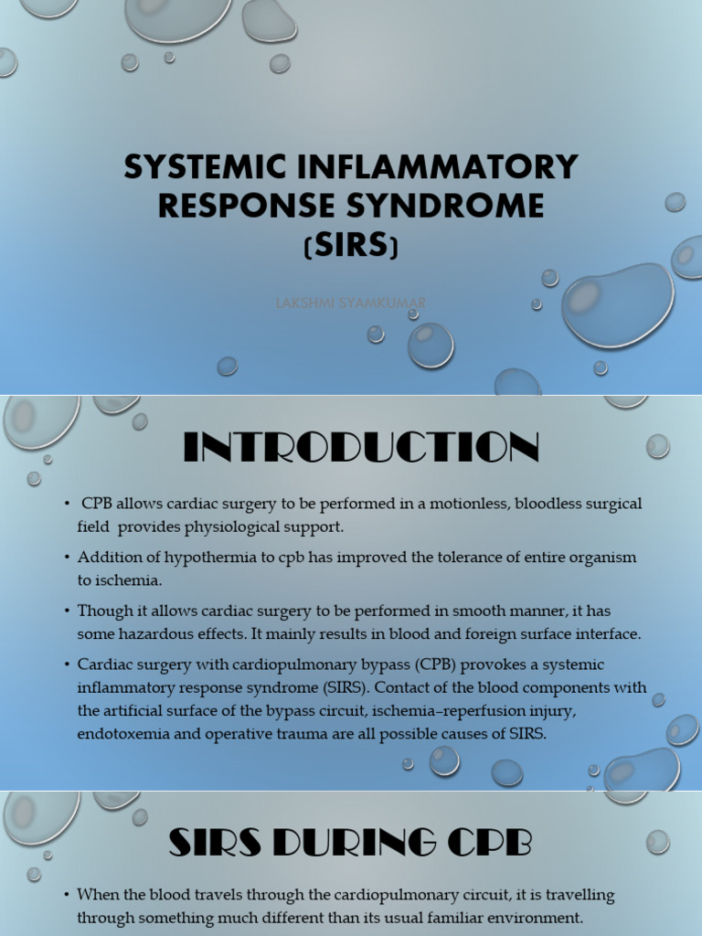 SYSTEMIC INFLAMMATORY RESPONSE SYNDROME | PDF | Complement System | Coagulation