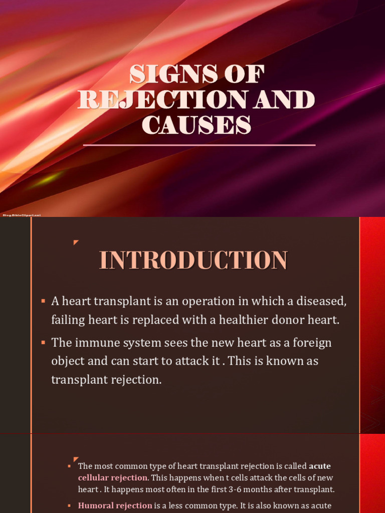 Signs of Rejection and Causes | PDF | Transplant Rejection | Heart