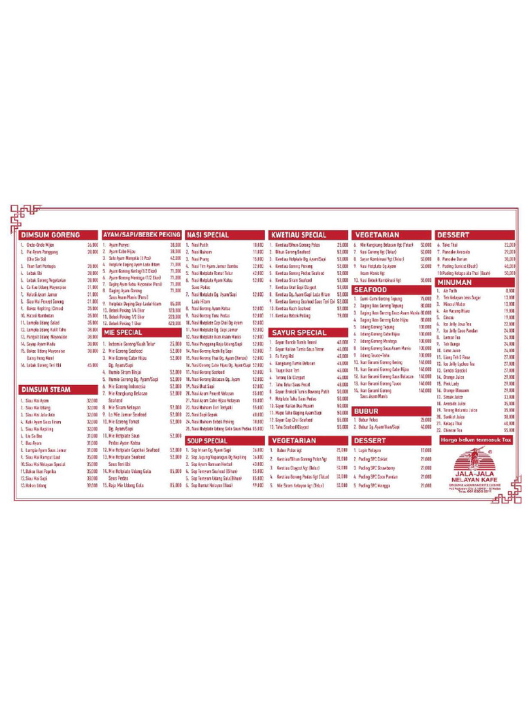 Menu Nelayan Kafe Delipark Podomoro | PDF