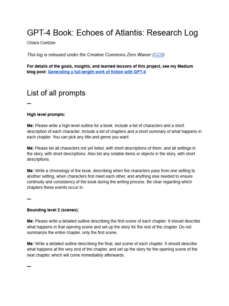 GPT-4 Book Echoes of Atlantis Research Log-1 | PDF | Atlantis | Archaeology