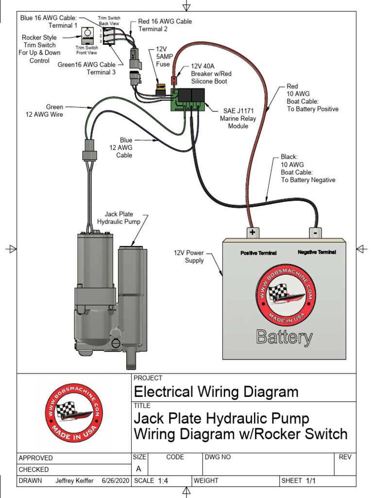 Jack Plate Hydraulic Pump Wiring Diagram | PDF | Electrical Wiring | Equipment