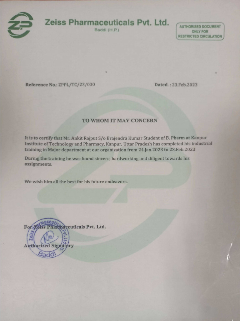 Industrial Training | PDF