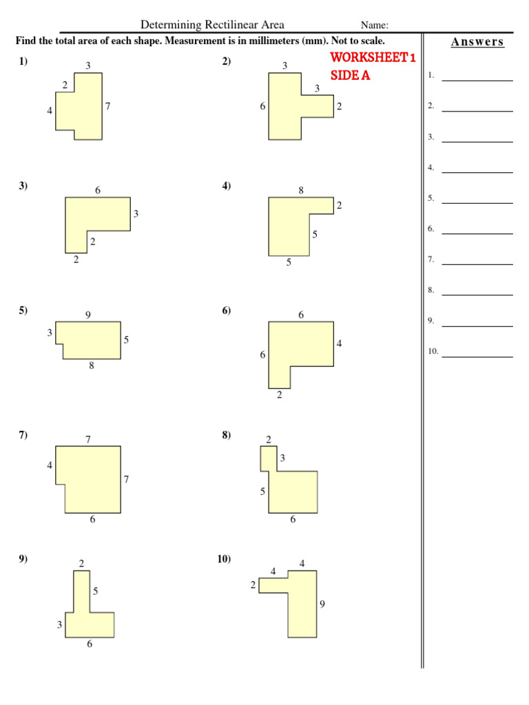 WS 1-WORKSHEETS-RECTILINEAR AREA | PDF