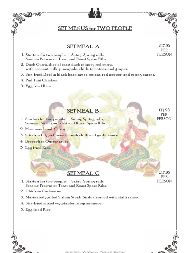 Set Menus For Two People: F - Ü 9 'Twtå G (T - Exáàtâütçàá ? Zâ ...