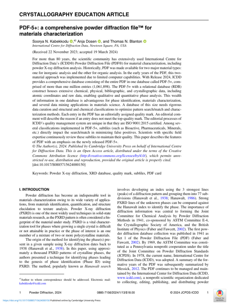 PDF-5 A Comprehensive Powder Diffraction File For | PDF | X Ray ...