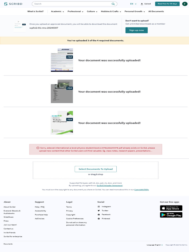 Upload A Document - Scribd | PDF | Scribd | Web 2.0