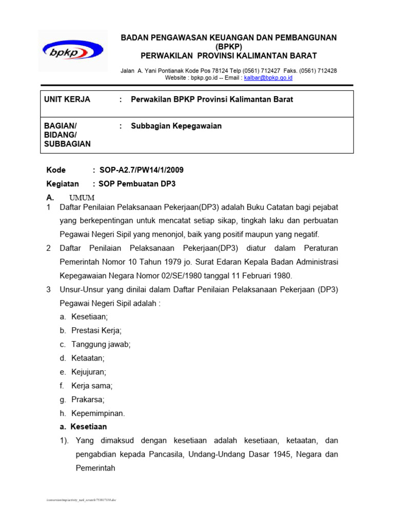 3 SOP-A2.7 PW14 1 2009 Pnembuatan DP3 | PDF
