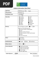 Biodata Form Student | PDF