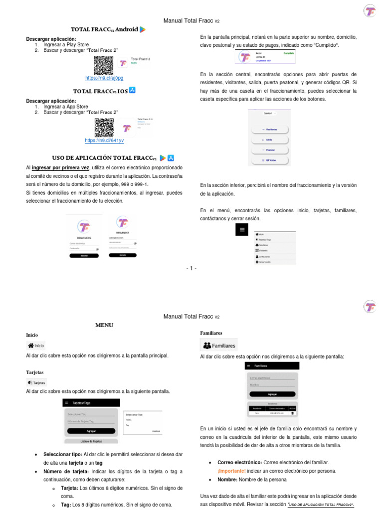 Manual Total Fracc (1) | PDF | Software de la aplicacion | Aparatos de información