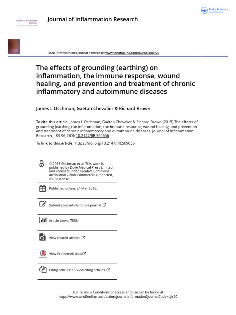 The Effects of Grounding Earthing On Inflammation The Immune Response ...
