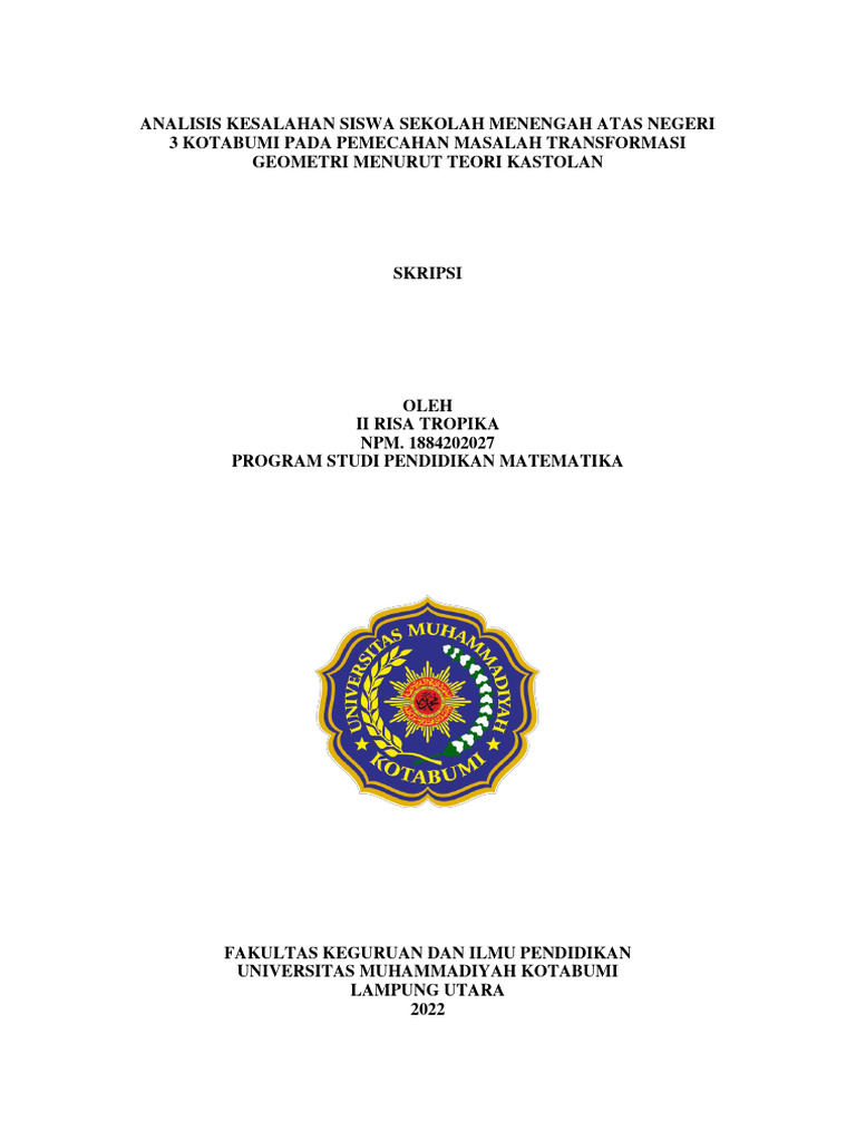 II Risa Tropika Skripsi | PDF