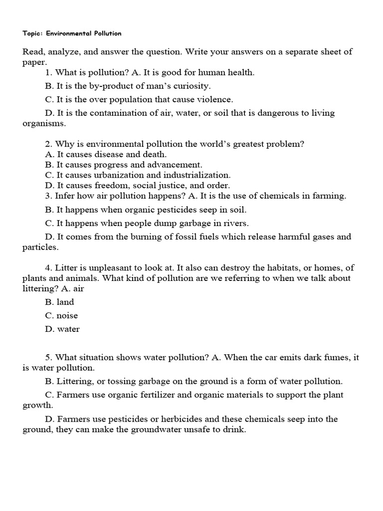 Environmetal Poluution Grade2 | PDF | Water Pollution | Air Pollution