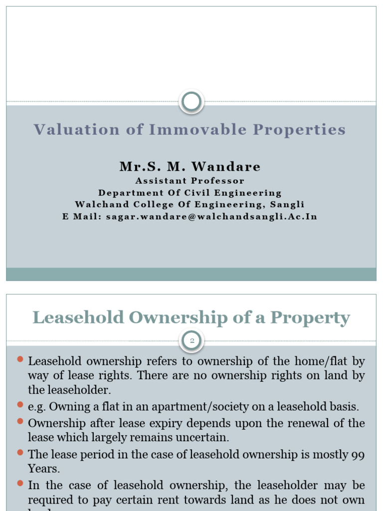 Module 2 Immovable Properties | Download Free PDF | Lease | Leasehold ...
