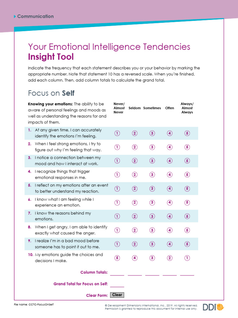 CCTC-Focus On Self-Int | PDF | Emotions | Anger