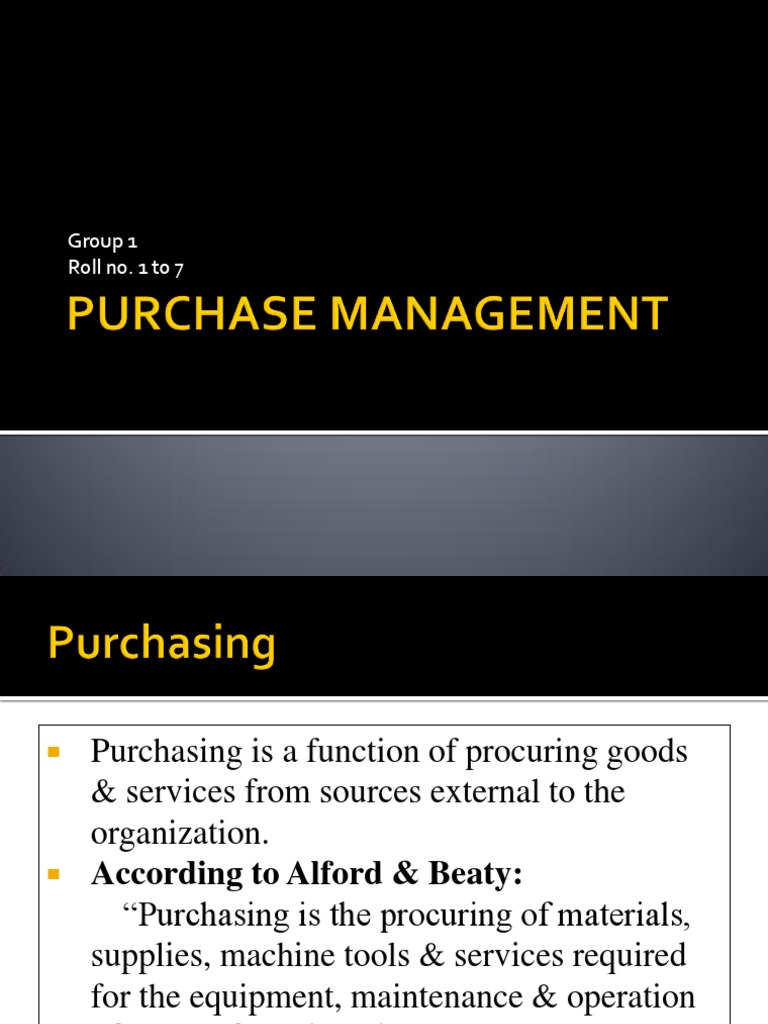 Purchase Management. | PDF | Invoice | Supply Chain
