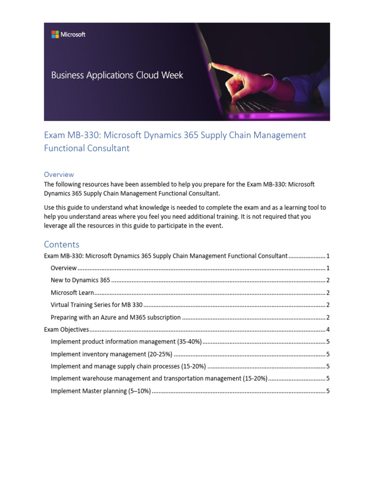 MB-330 Exam Preparation Guide | PDF | Software | Computing