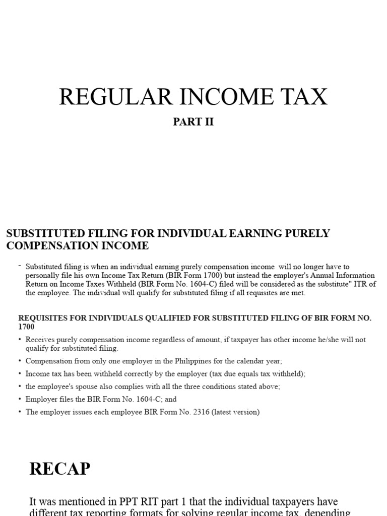 Rit Part Ii Download Free Pdf Tax Deduction Taxes