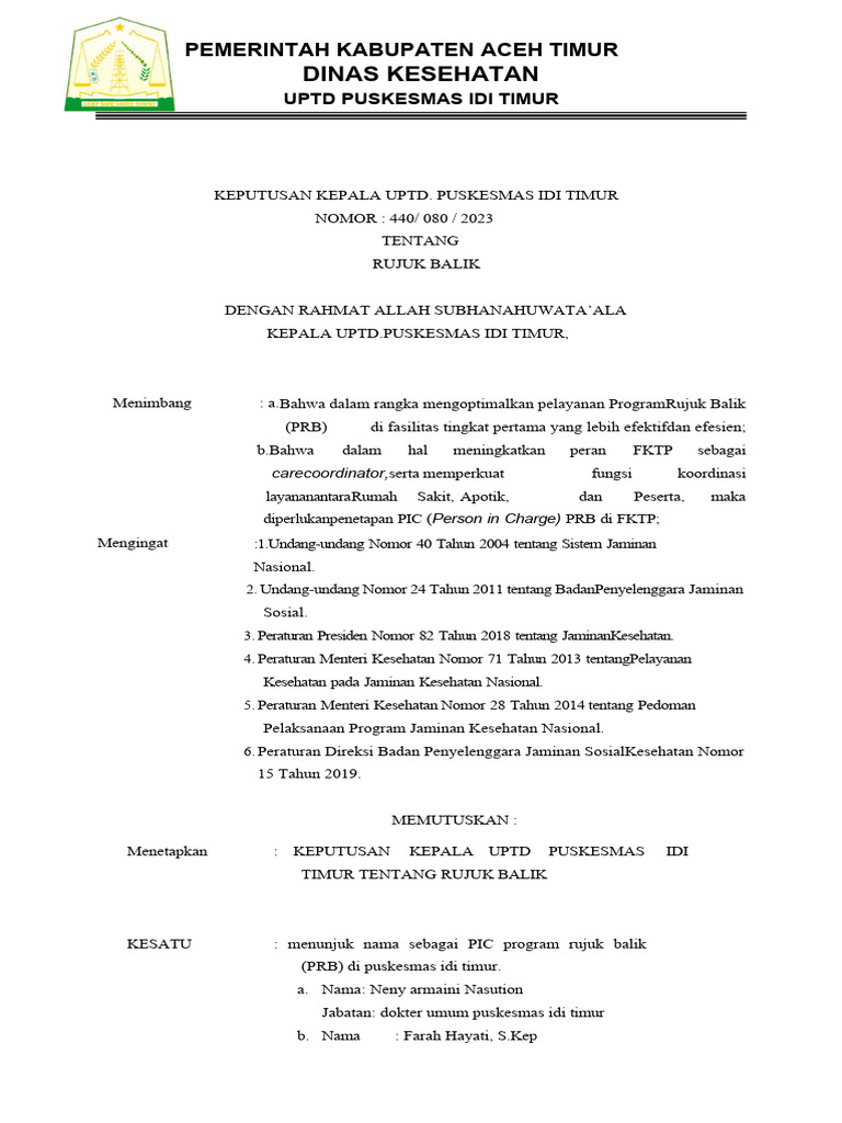 SK Rujuk Balik Fix | PDF