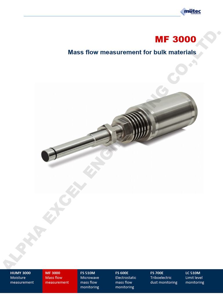 MF 3000 Mass Flow Measurement System | PDF | Flow Measurement | Pipe ...