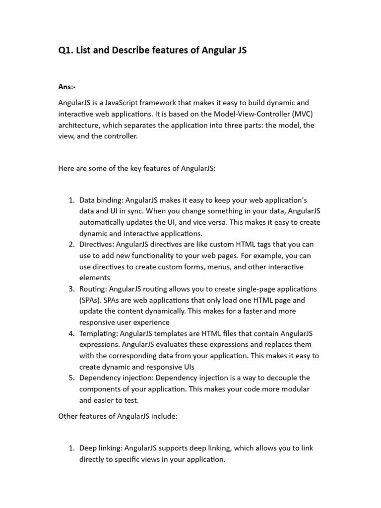 Angular JS Q and A | PDF | Angular Js | Model–View–Controller