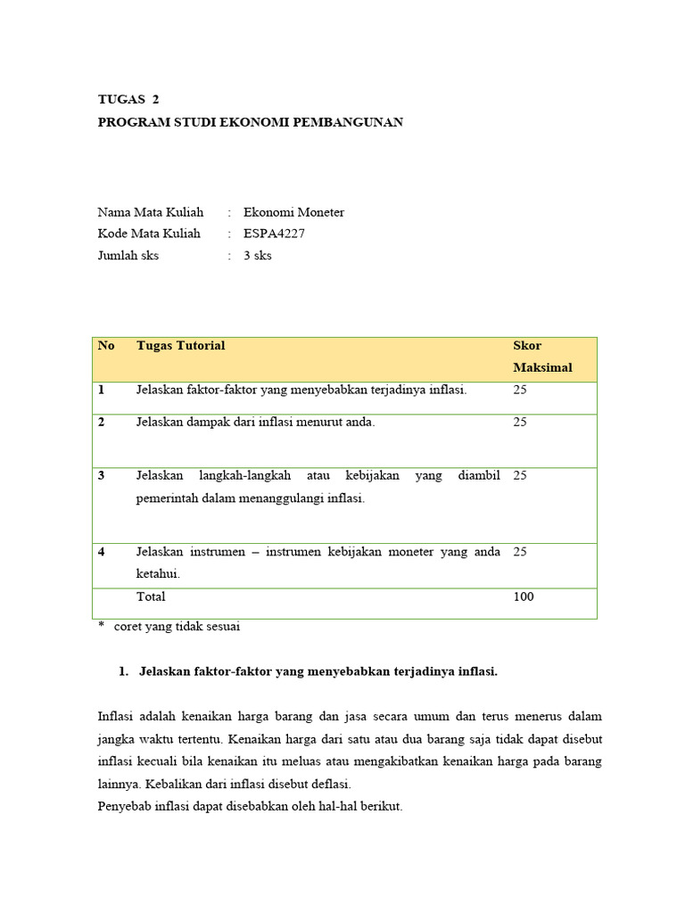 Tugas 2 Ekonomi Moneter | PDF