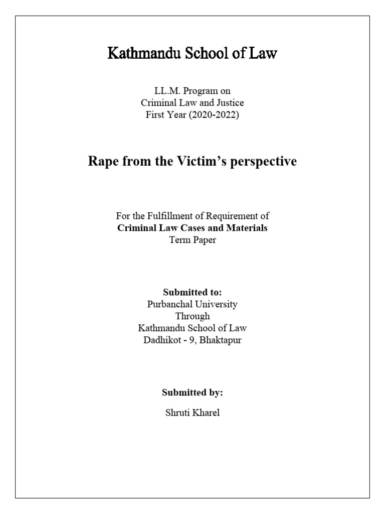 Rape From The Victim Perspectives | PDF | Rape | Crimes