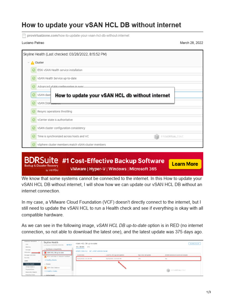 Updating vSAN HCL DB Offline Guide | PDF | Internet | Computer Networking