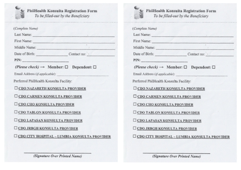 Phihealth Consulta Registration Form | PDF