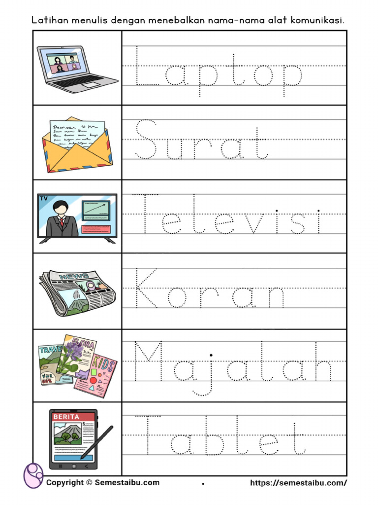 Tema alat komunikasi - belajar menulis | PDF
