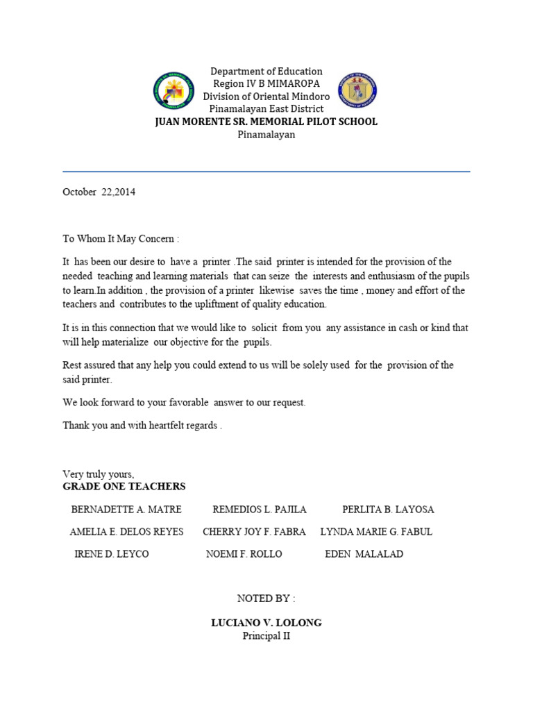 Solicitaion Letter | PDF | Behavior Modification