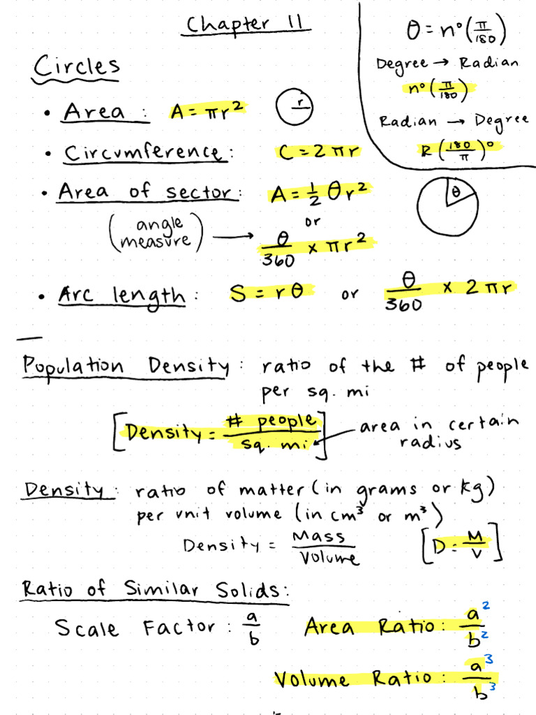 Geo Alg 2:trig Notes 9th Grade 1 | PDF