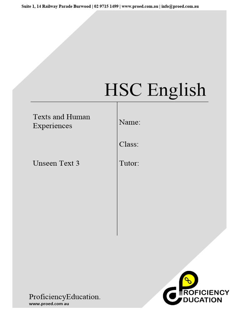 Unseen Text 3 | PDF | English Language